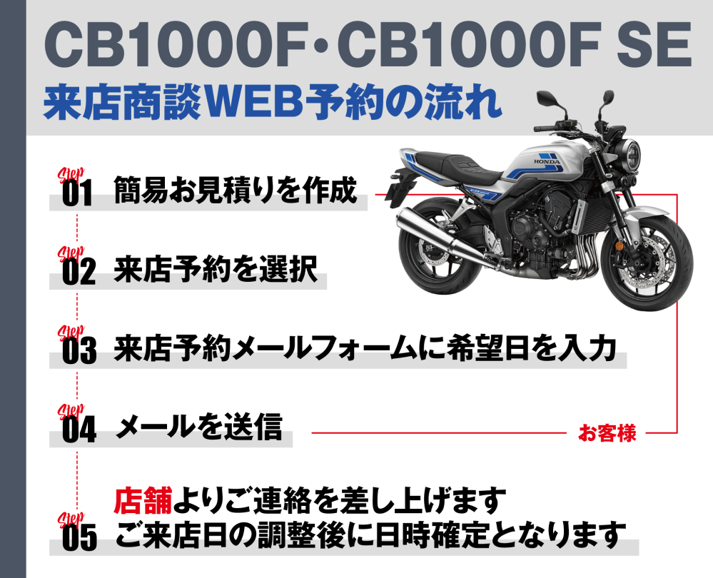 CB1000F・CB1000F SE 来店商談WEB予約について - 株式会社ホンダドリームジャパン株式会社ホンダドリームジャパン